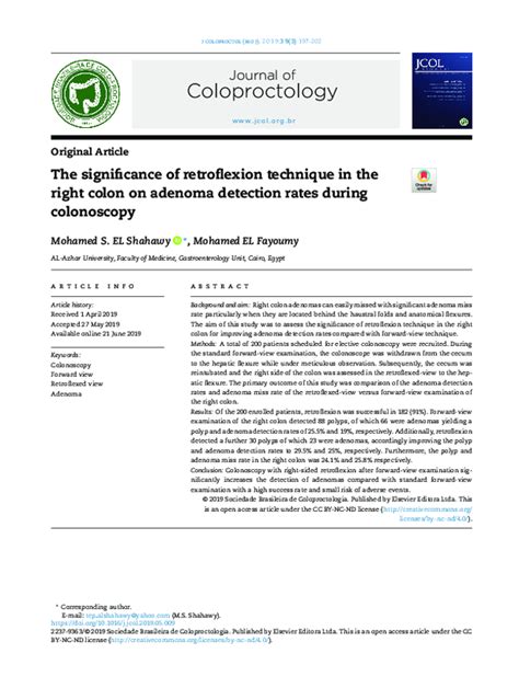 Pdf The Significance Of Retroflexion Technique In The Right Colon On Adenoma Detection Rates