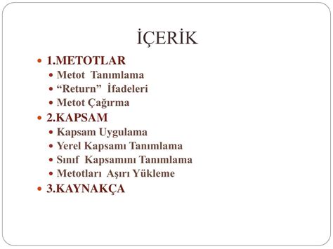 Ppt Nesne Tabanli Programlama Metotlar Powerpoint Presentation