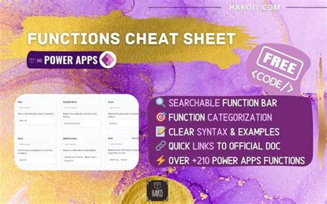 Power Apps Functions Cheat Sheet Your Complete Formula Reference