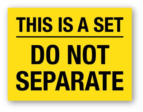 This Is A Set Do Not Separate Yellow Shipping Label