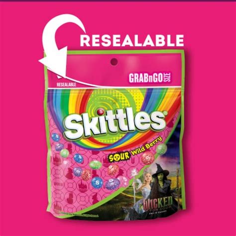 Skittles Sours Wild Berry Wicked Chewy Candy Grab N Go Bag 72 Oz