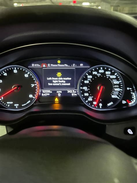 Left Front Side Marker Light Faulty Message On 2018 Audi Q7
