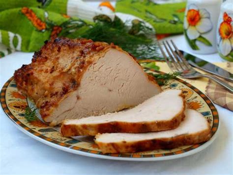 Филе индейки запечённое в сметанно горчичном соусе — рецепт с фото