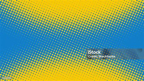 복고풍 만화책 스타일의 팝 아트 배경과 하프 톤 질감 파란색과 노란색 슈퍼 히어로 만화 재미있는 배경 디자인 벡터 일러스트 레이 션 Eps10 고풍스런에 대한 스톡 벡터