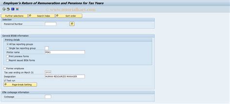 PC M CTXB SAP Tcode Run Employee Tax Report For IR