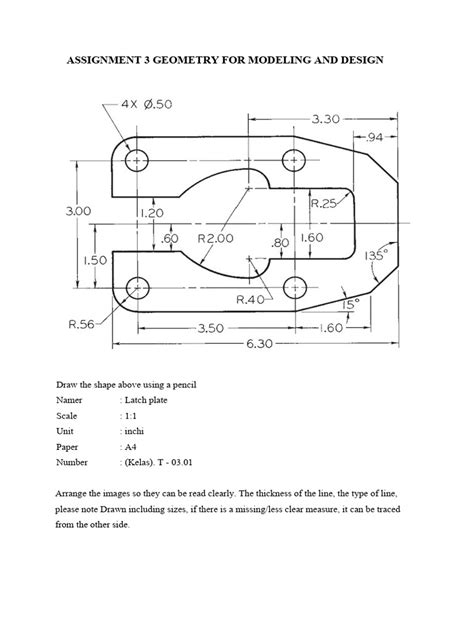 Geometry Assignment Latch Plate Design Pdf