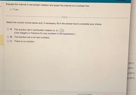 solved express the interval in set builder notation and