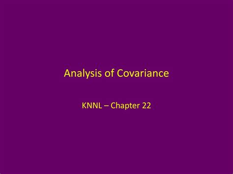 Analysis Of Covariance Ppt Download