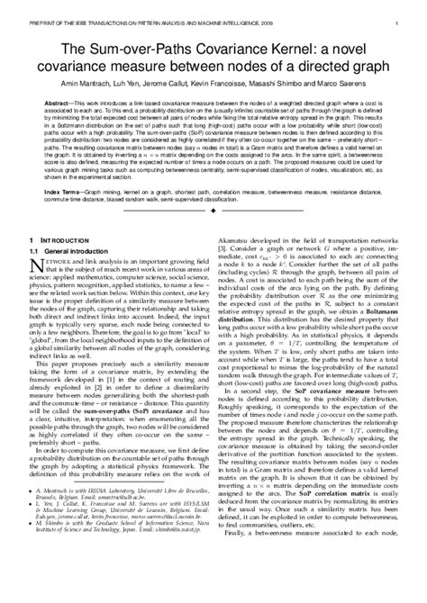 Pdf The Sum Over Paths Covariance Kernel A Novel Covariance Measure Between Nodes Of A