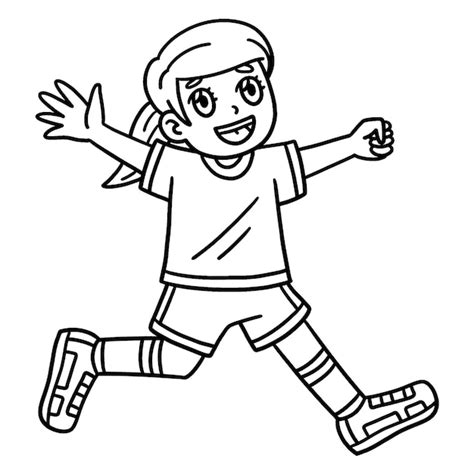 행복한 소녀 놀이의 귀 ⁇ 고 재미있는 색칠 페이지는 어린이들에게 몇 시간 동안 색칠 재미를 제공합니다 이 페이지를 색칠하는 것은 매우 쉽습니다 작은 어린이와 유아에게