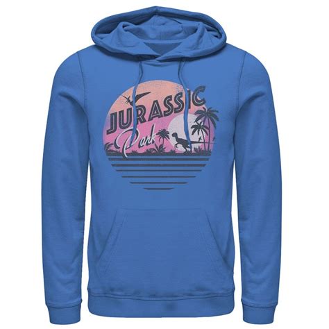 Mens Jurassic Park Pink Gradient Sunset Get Wild Pullover Graphic Hoodie Graphic Hoodies