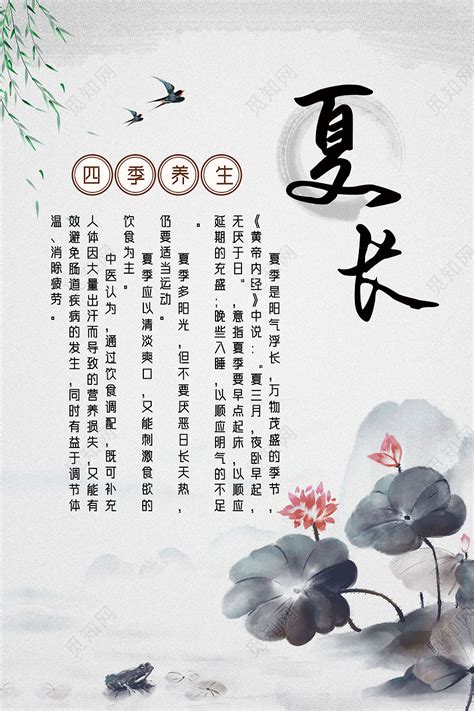 国风水墨中四季养生夏长夏季中医养生海报图片下载 觅知网