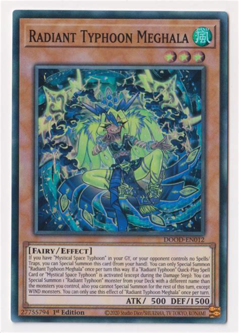 Radiant Typhoon Meghala Super Rare Dood En012 Yu Gi Oh Single Card