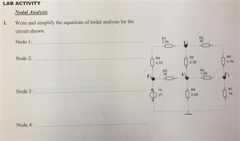 Solved Write And Simplify The Equations Of Nodal Analysis Chegg