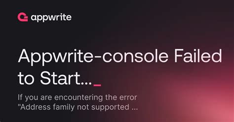 appwrite console failed to start how to disable built in nginx ipv6 support threads appwrite