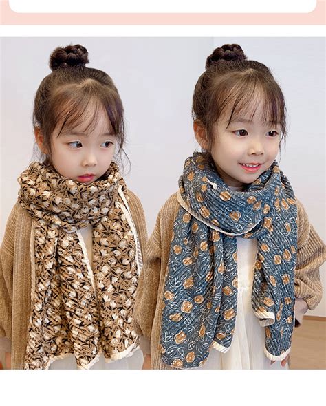 Badu Bg Модерен детски шал с флорален десен за момичета Badu Bg