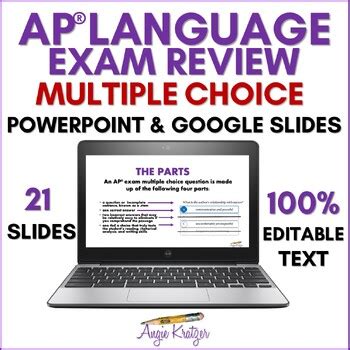 AP Language Multiple Choice AP Lang Exam Review PowerPoint Google Slides