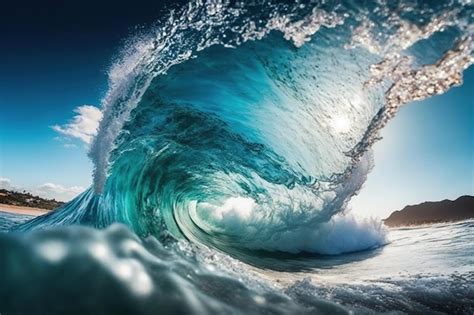 premium ai image ocean big wave ai wave crashing on beach