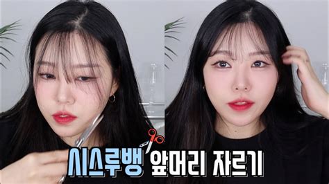 시스루뱅 앞머리 자르기 ️ㅣ셀프 앞머리 자르기🙋🏻‍♀️ㅣ앞머리 망하지않는 방법 Youtube