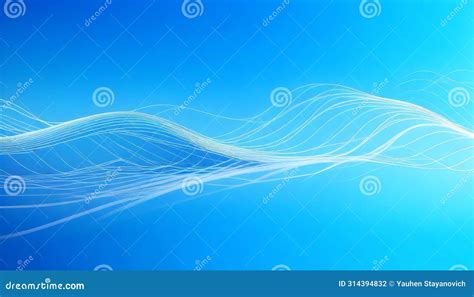 Blue Lines Wave Curves With Smooth Gradient Abstract Background Stock Illustration