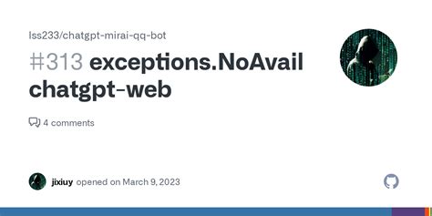 Exceptions NoAvailableBotException Chatgpt Web Issue Lss Chatgpt Mirai Qq GitHub