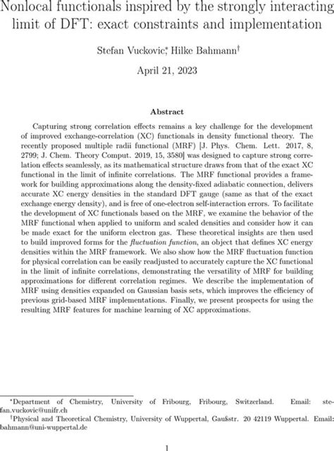 Nonlocal Functionals Inspired By The Strongly Interacting Limit Of Dft