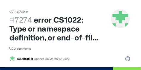 Error Cs1022 Type Or Namespace Definition Or End Of File Expected