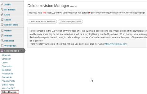 wordpress artikel mittels plugin “delete revision“ löschen sirmark bloggt