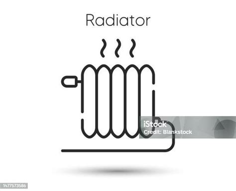ไอคอนเส้นหม้อน้ําความร้อน ป้ายคอนเวอร์เตอร์ฤดูหนาว สัญลักษณ์เครื่องทําความร้อนในประเทศ ภาพประกอบ
