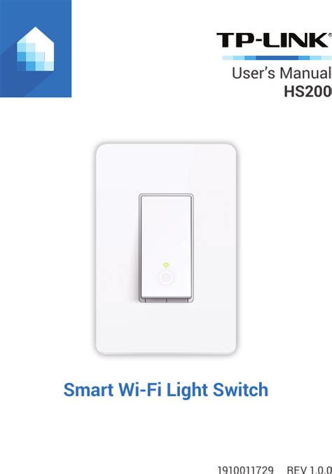 TP Link Technologies HS200 Smart Wi Fi Light Switch User Manual HS200 UM 20160425