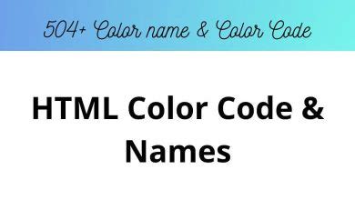 What Are W C Color Names Css Html Color Codes