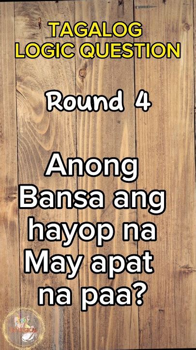 Logic Questions Tagalog At Sagot