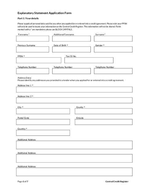 Fillable Online Explanatory Statement Application Form Fax Email Print
