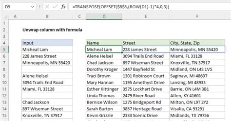 Fórmula Unwrap En Excel