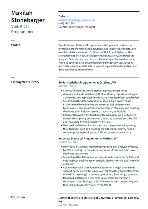 Top 17 Statistical Programmer Resume Objective Examples