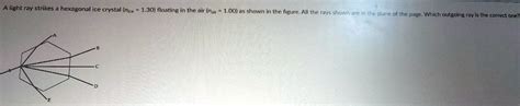 A Light Ray Strikes A Hexagonal Ice Crystal Nice 1 30 Floating In The Air Nair 1 00 As