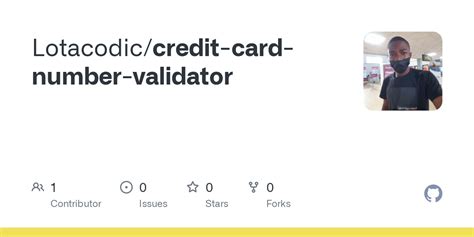 Github Lotacodiccredit Card Number Validator