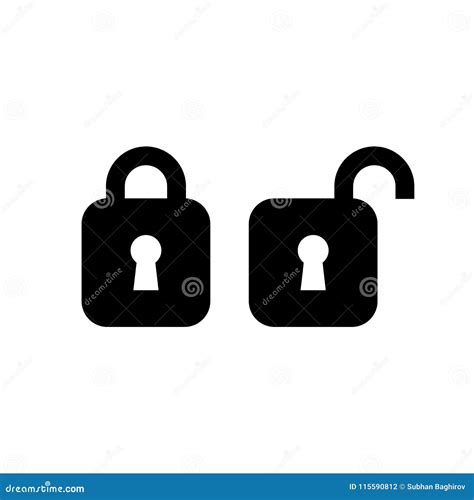 Lock Unlock Icon Ui Simple Style Flat Illustration Stock Vector Illustration Of Symbol Object