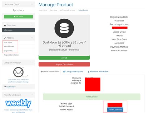 Layanan Dedicated Server Natanetwork Mendukung Virtual Console Novnc