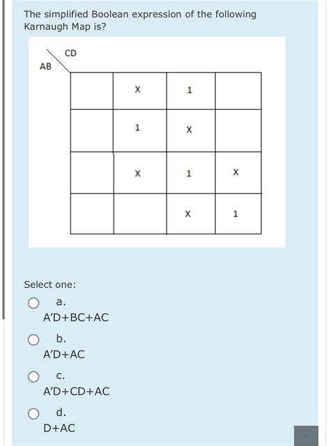 Solved The Simplified Boolean Expression Of The Following