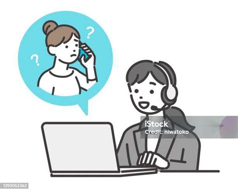 콜센터 상담 대응 개인용 컴퓨터에서 일하는 사람들의 벡터 일러스트 레이 션 자료 콜 센터에 대한 스톡 벡터 아트 및 기타 이미지 콜 센터 고객 서비스 담당자 전화