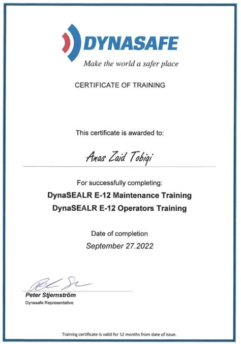 Anas Zaid On Linkedin I Am Happy To Announce That I Have Successfully Completed Dynasafe Training