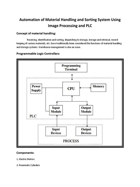 Automated Material Handling And Sorting Using Image Processing And Plc Pdf