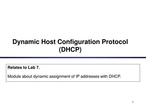 PPT Dynamic Host Configuration Protocol DHCP PowerPoint