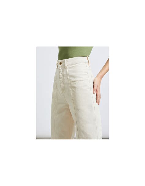 High Waist Trousers Nora Ecru Outlet Vêtement Femme Reiko Jeans