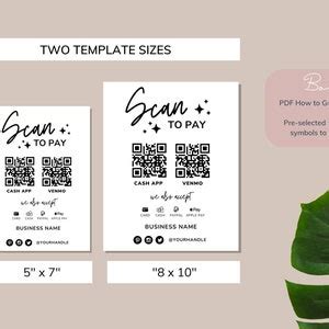 Editable Scan To Pay Template QR Code Sign Scan To Pay Template Accepted Payments Sign Scan