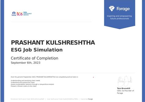 Esg Certificateofcompletion Sustainability Clientanalysis Linkedinpost Prashant Kulshreshtha
