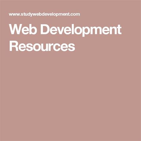 Web Development Resources