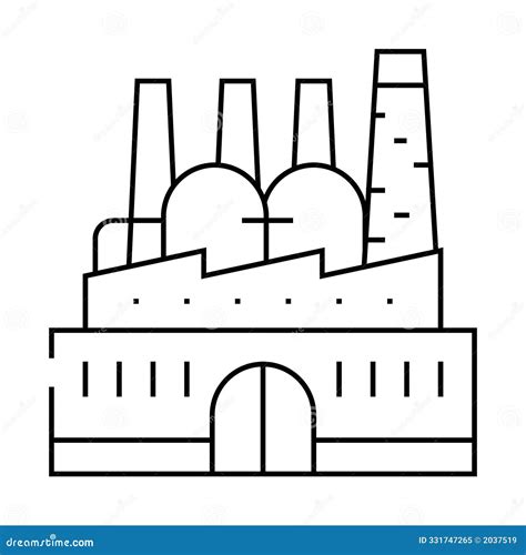 Power Plant Infrastructure Line Icon Vector Illustration Stock Vector Illustration Of Meter