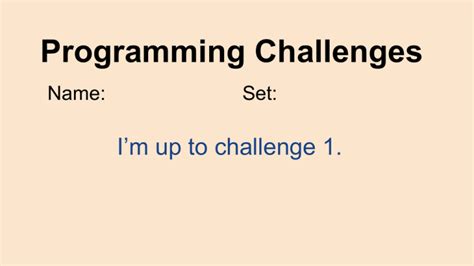 Programming Challenges